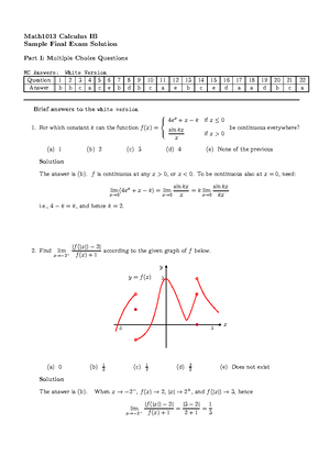 Calculus - MATH1013 - Studocu