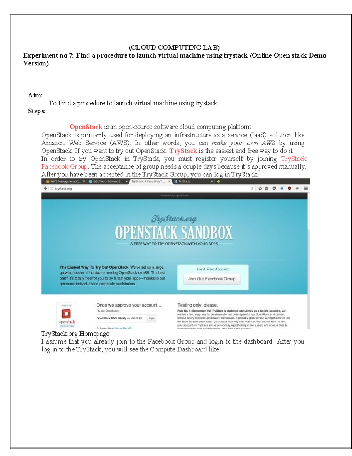 CLOUD COMPUTING LAB: Experiments 5 & 6 - VM Launch & Hadoop Setup Guide - Studocu