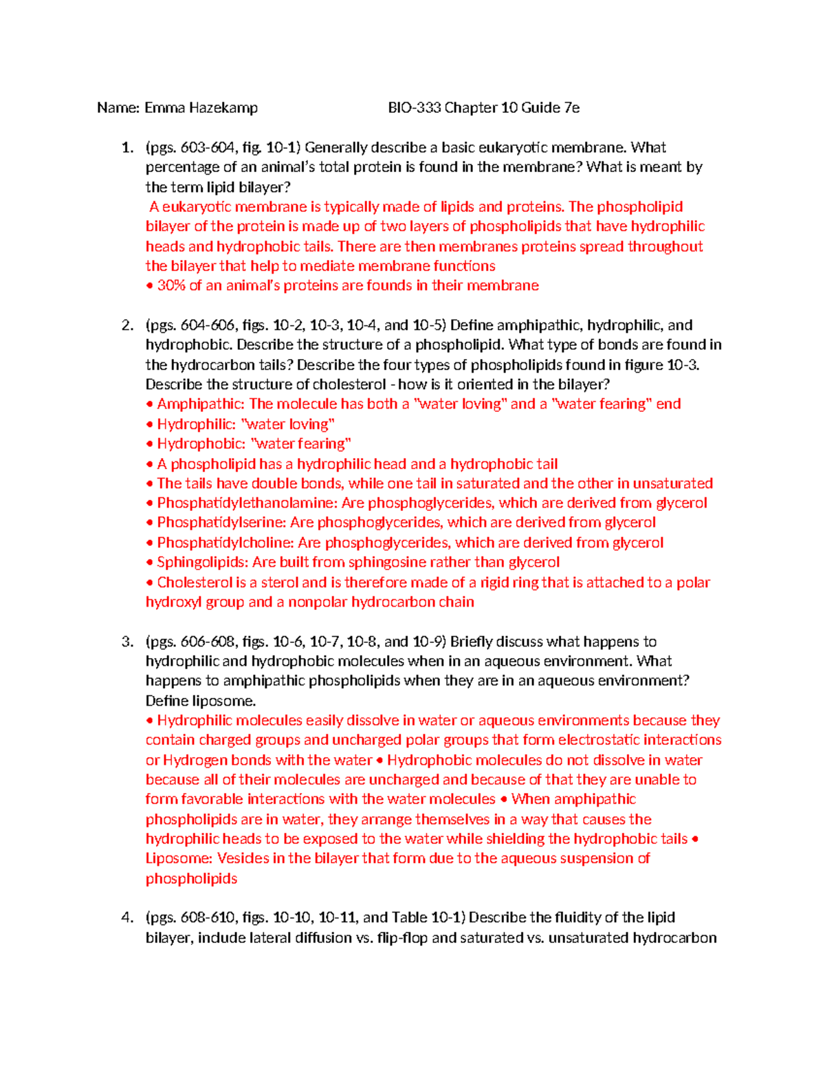Chapter 10 Guide: Eukaryotic Membrane Structure & Function (7e) - Studocu
