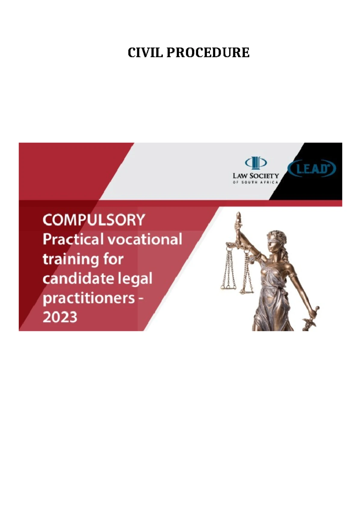Civil Procedure Summary: Practical Guide for South Africa (CIV 101 ...