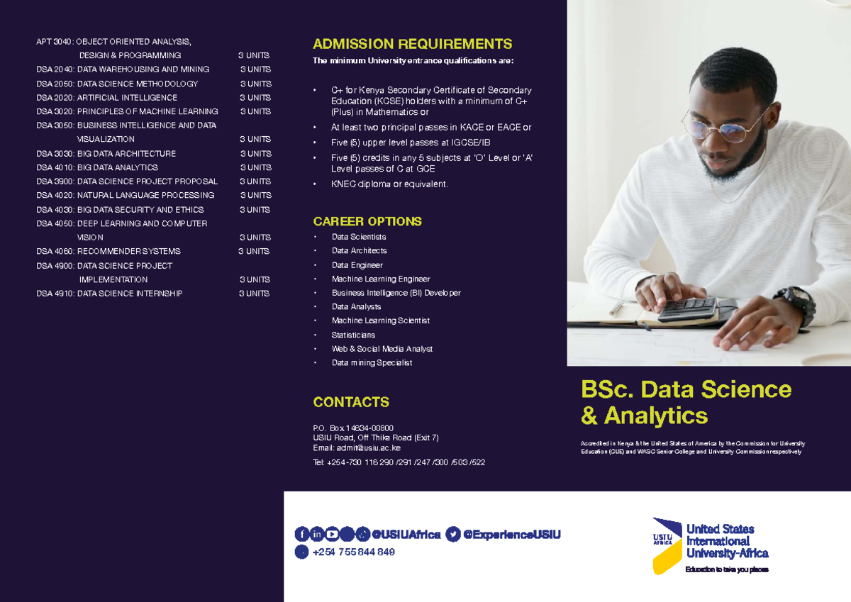 APT 3040: BSc in Data Science & Analytics Program Overview - Studocu