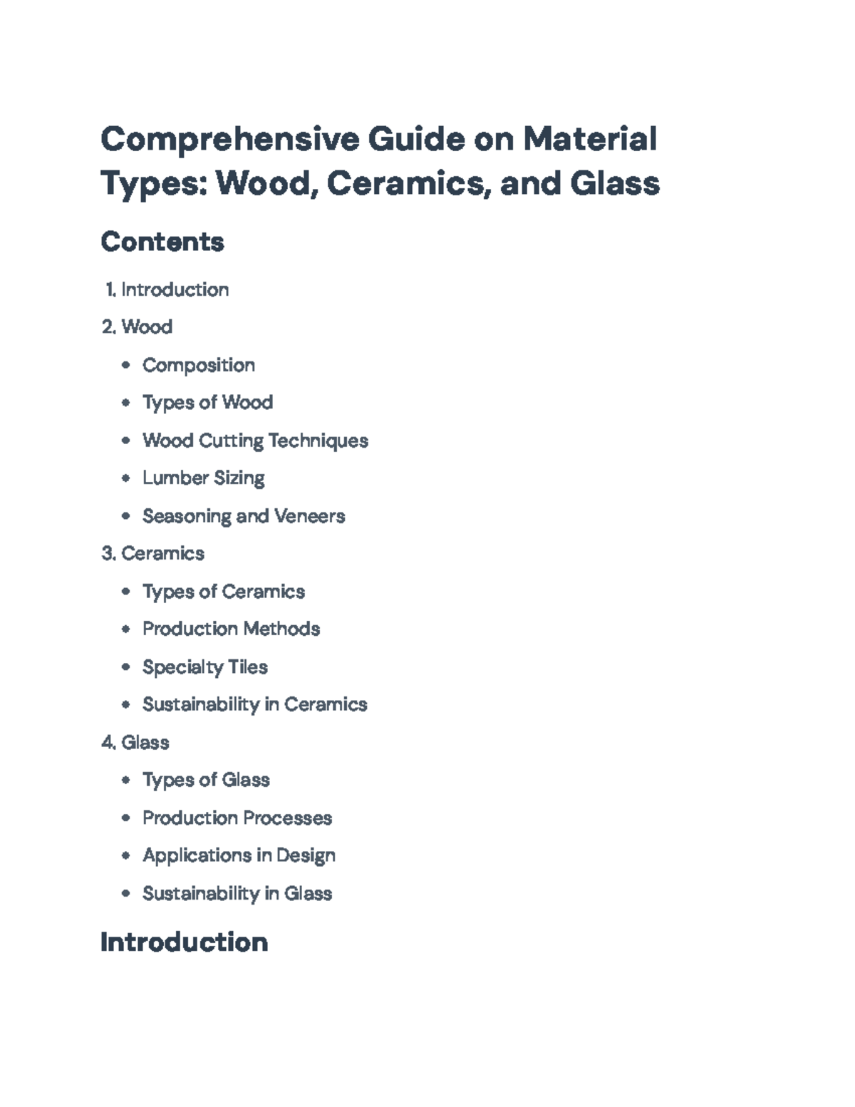 Comprehensive Materials Guide: Wood, Ceramics, and Glass Insights ...
