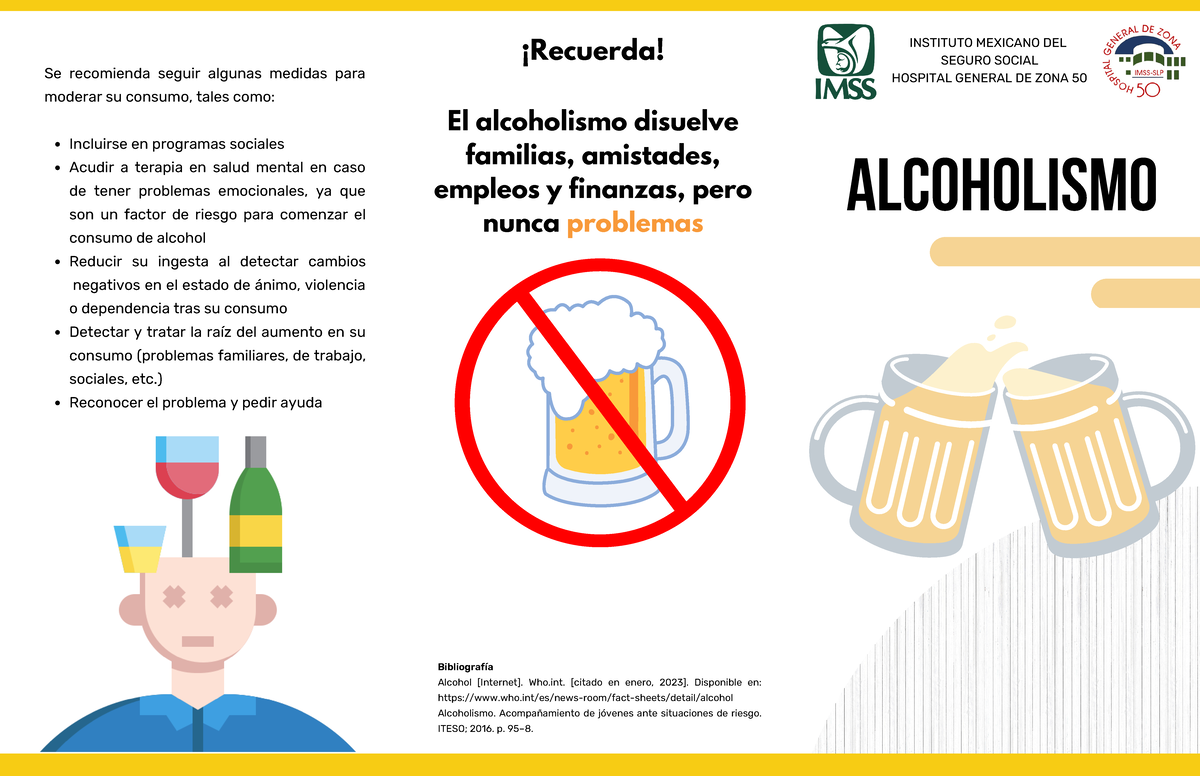 Alcoholismo tríptico - Alcoholismo INSTITUTO MEXICANO DEL SEGURO SOCIAL ...