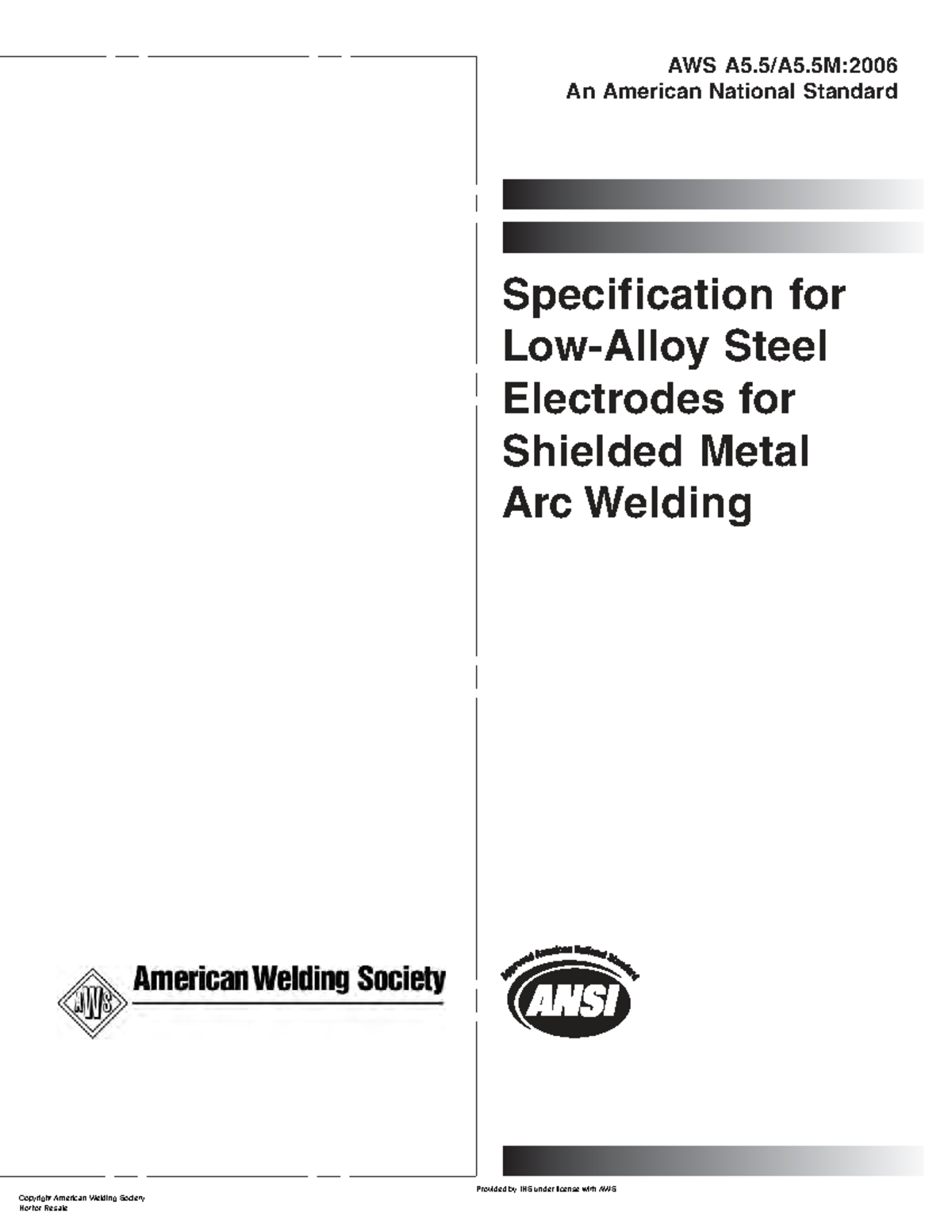 AWS A5.5 - Specification for Steel Electrodes in Shielded Metal Arc ...
