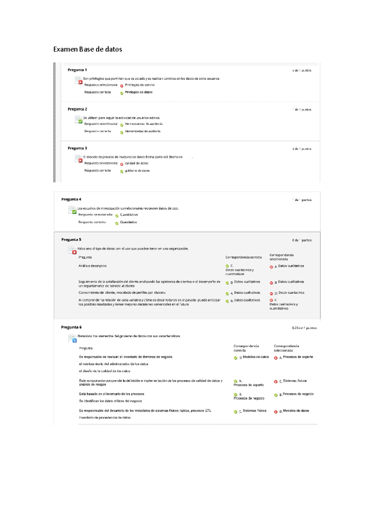 Examen Base de datos - Administración de base de datos - Studocu