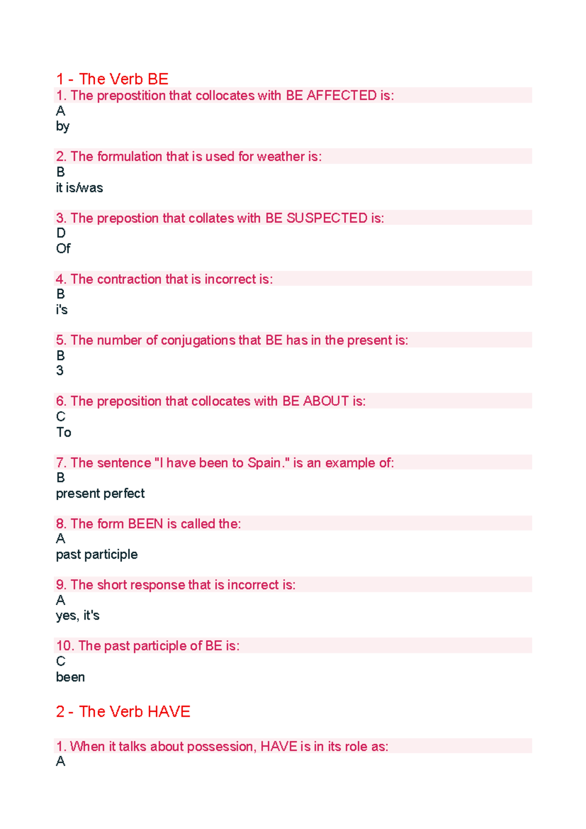 Inglese - Verb Forms and Tenses Overview (ENG 101) - Studocu