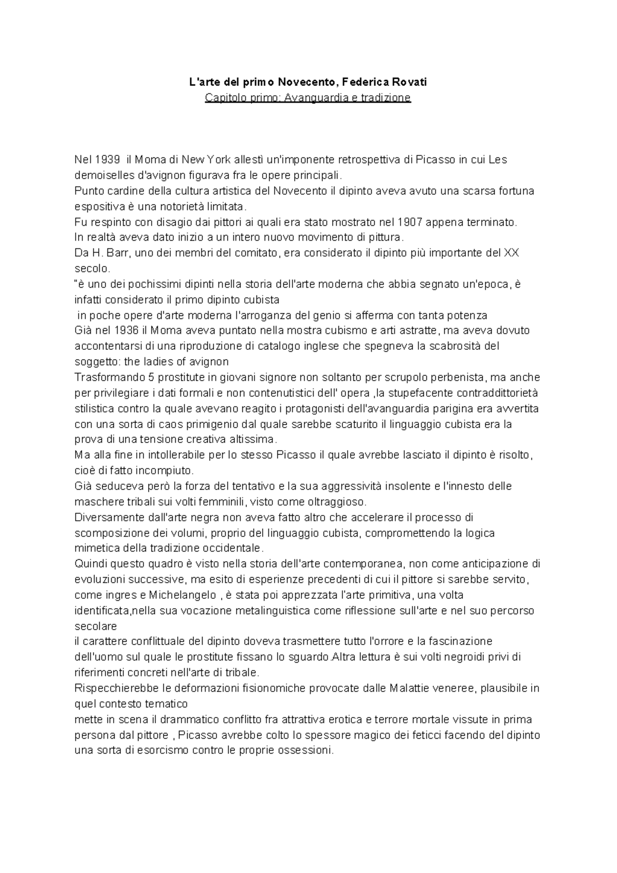 L'arte del primo Novecento, Federica Rovati - Punto cardine della ...