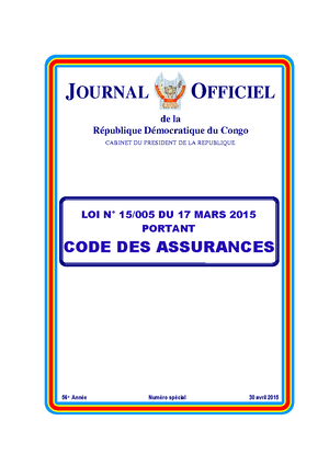 CIMA Plan de Comptabilité pour l'Assurance et Capitalisation - Studocu