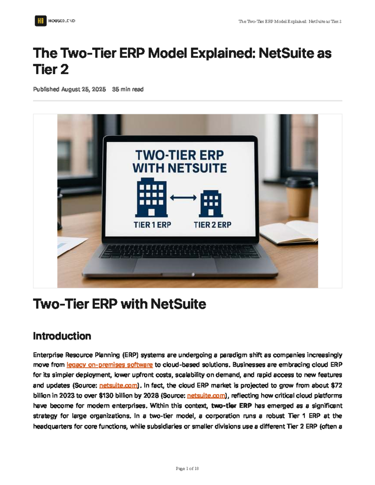 Two-Tier ERP Strategy: Leveraging NetSuite as Tier 2 Solution - Studocu