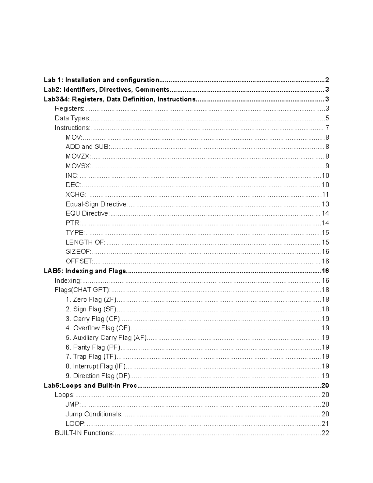 COAL LAB - BSCS(3A) - Assembly Language Lab Overview - Studocu