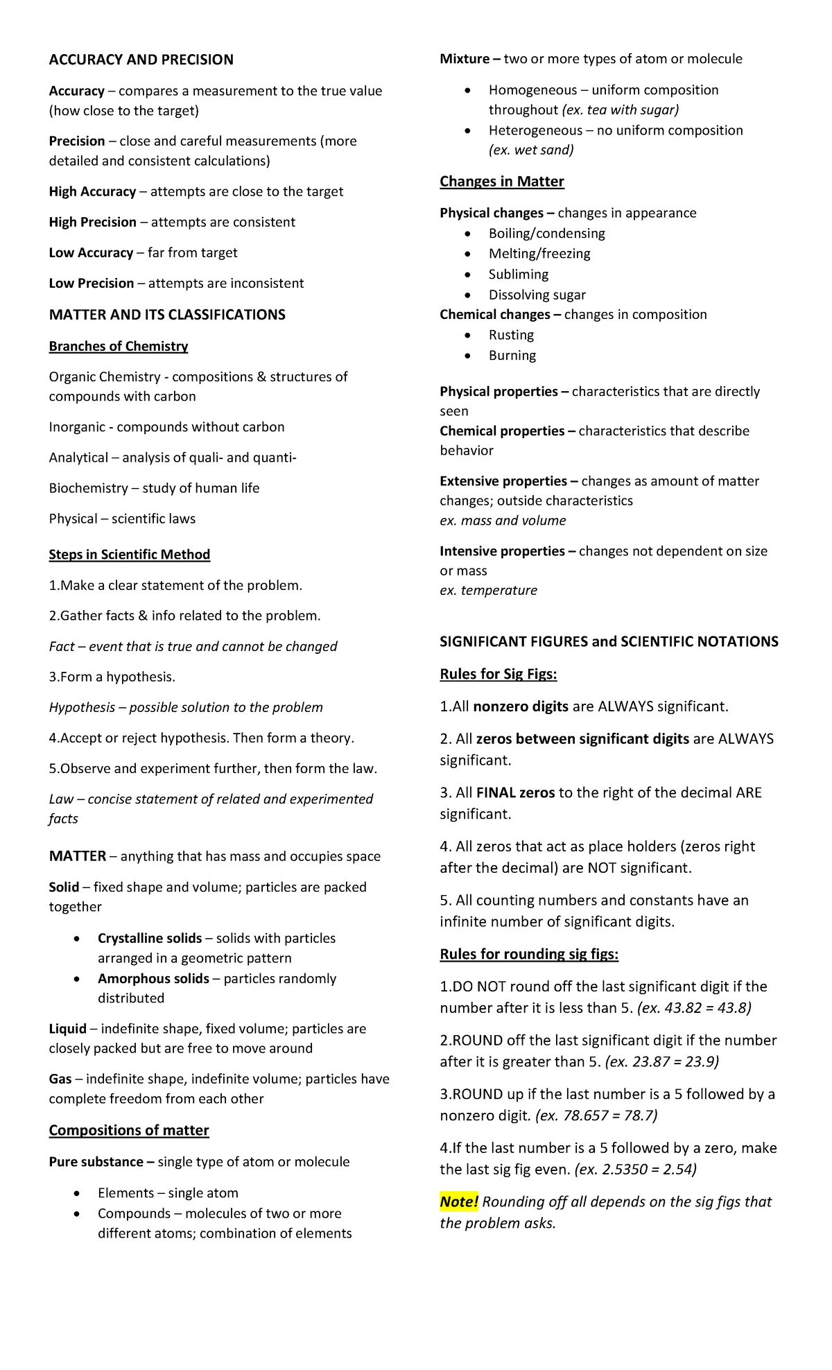 Chapter 1: Matter and Measurement - Chemistry Overview and Concepts ...