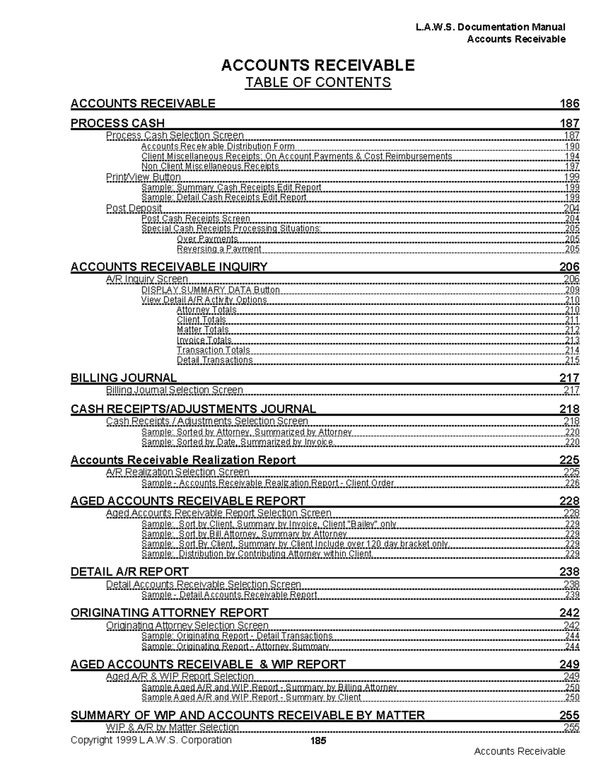 L.A.W.S. Documentation Manual: Accounts Receivable Overview (06 AR ...
