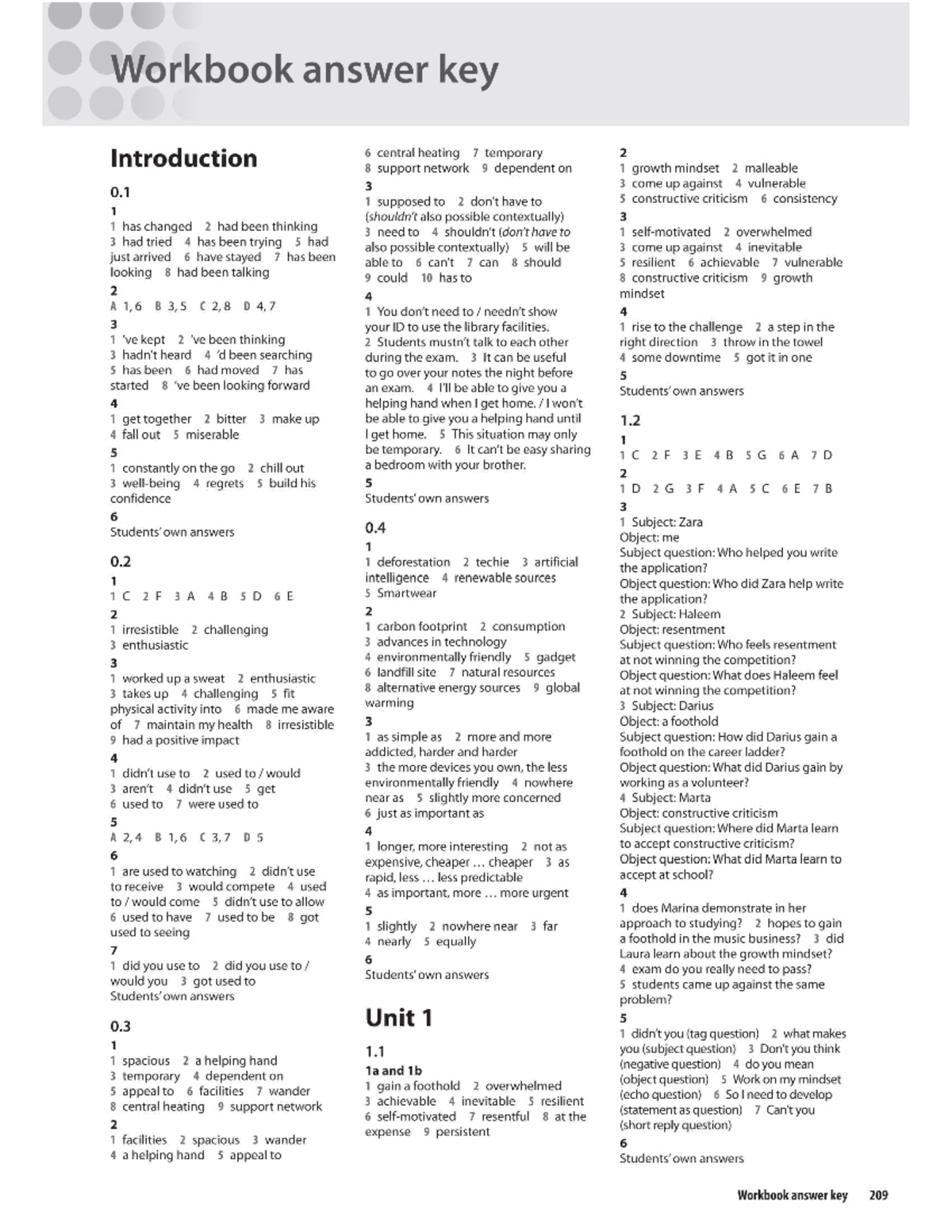 Life Vision Advance WB Answer Key for Workbook Questions - Studocu