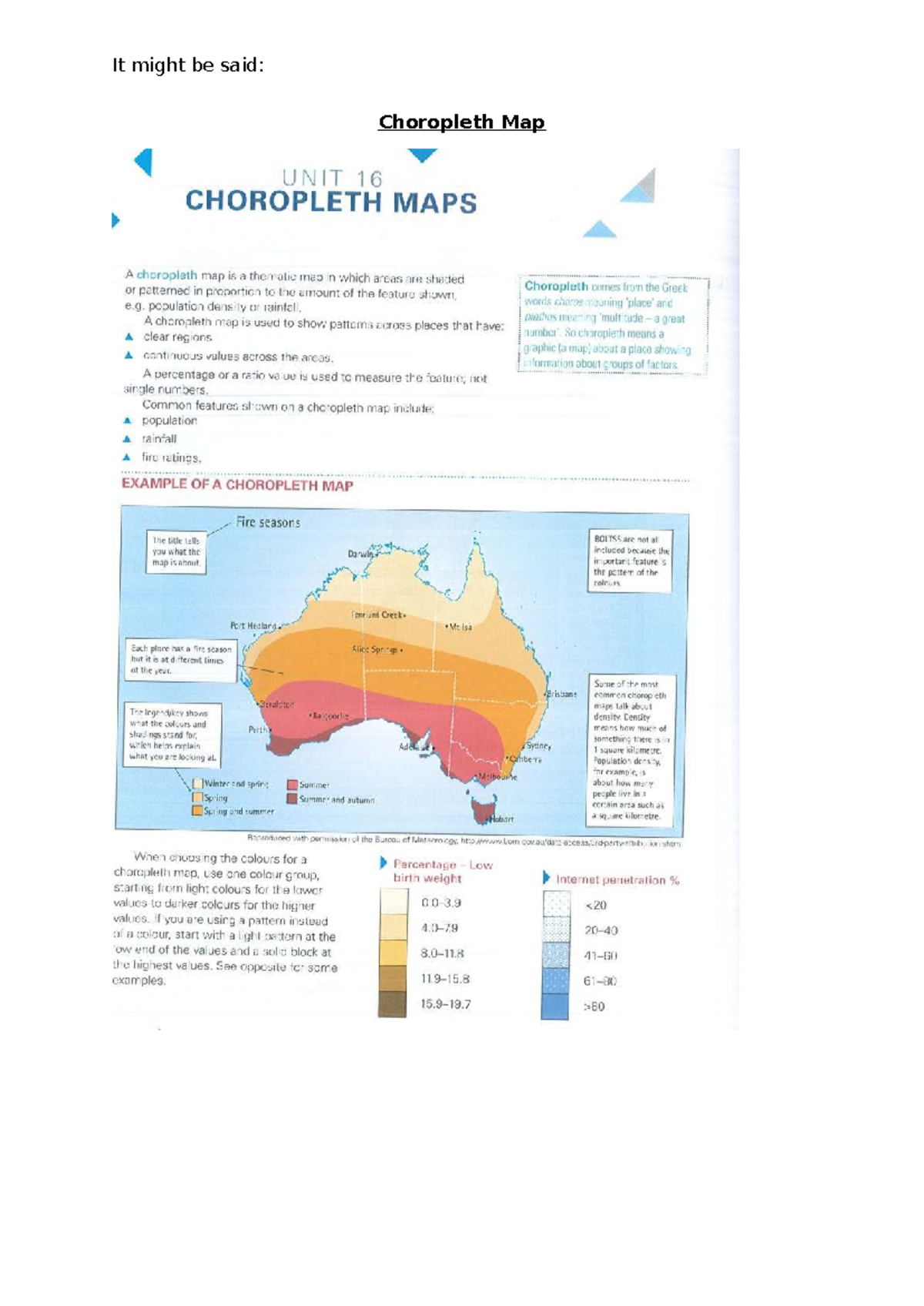 Choropleth Map Overview - Practical Geography Skills (Unit 16) - Studocu