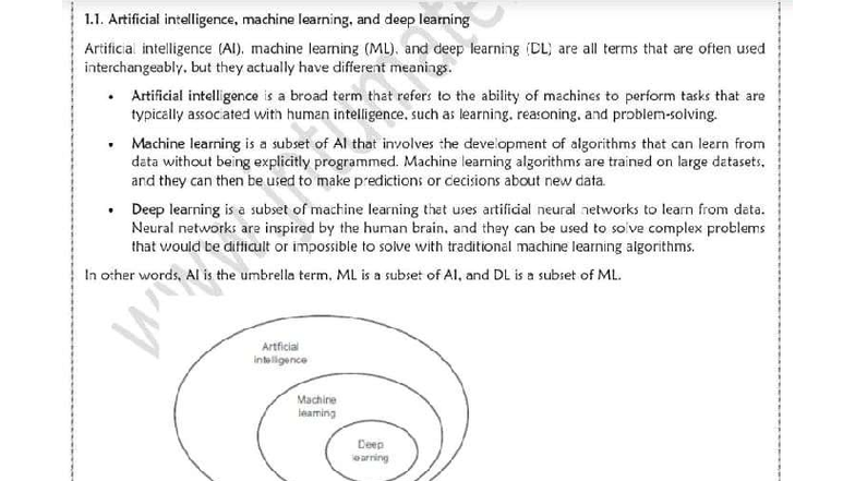 Unit 1 - AI, ML, and DL Techniques Overview - Studocu