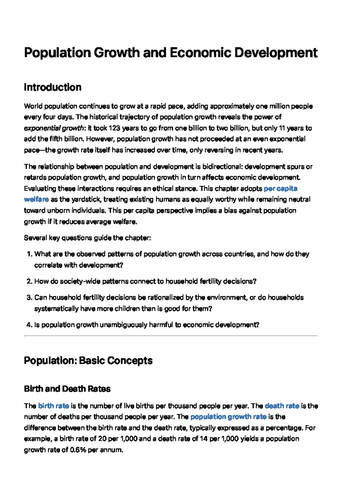 Population Growth & Economic Development: Dev Theory Unit 1 Notes - Studocu