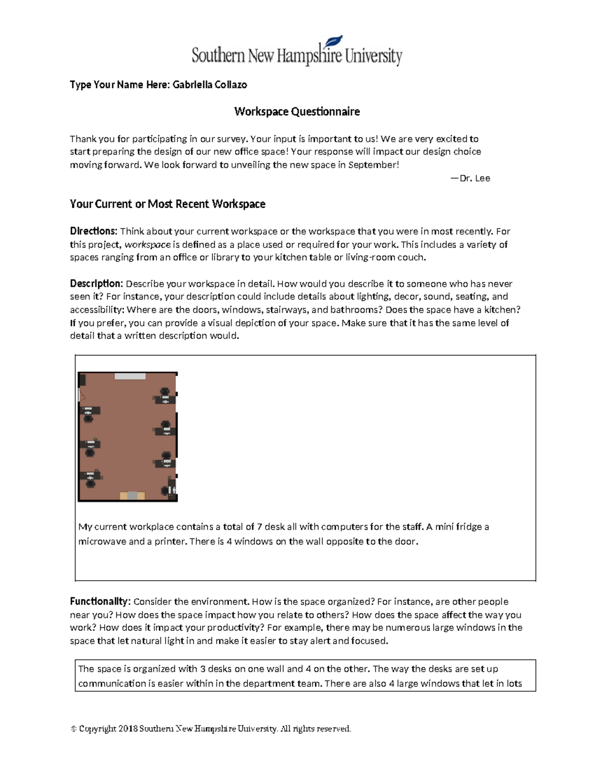 HUM-2001 2 Workspace Questionnaire and Artifact Analysis - Studocu