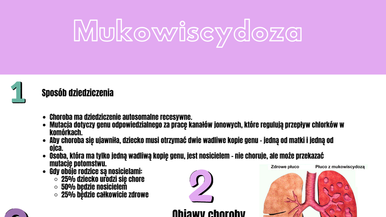 Mukowiscydoza: Dziedziczenie, Objawy i Leczenie - Biologia 101 - Studocu