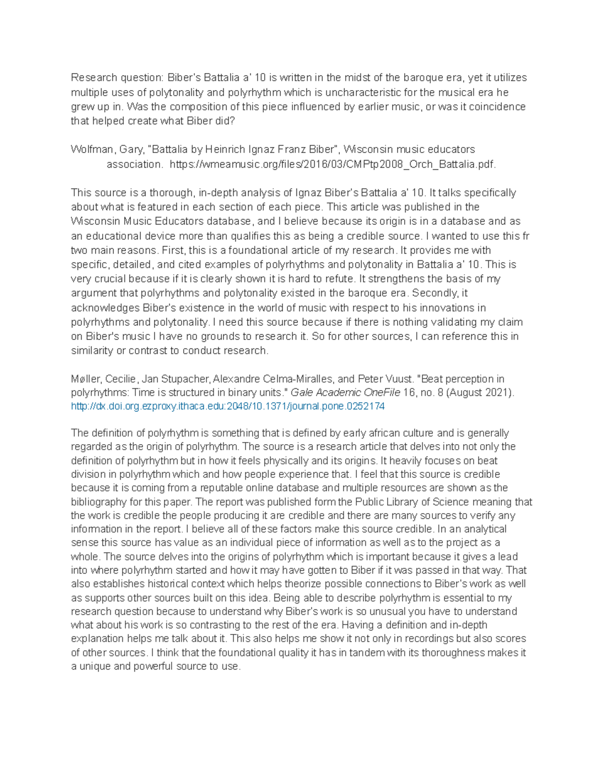 Sources music history - Research question: Biber’s Battalia a’ 10 is ...