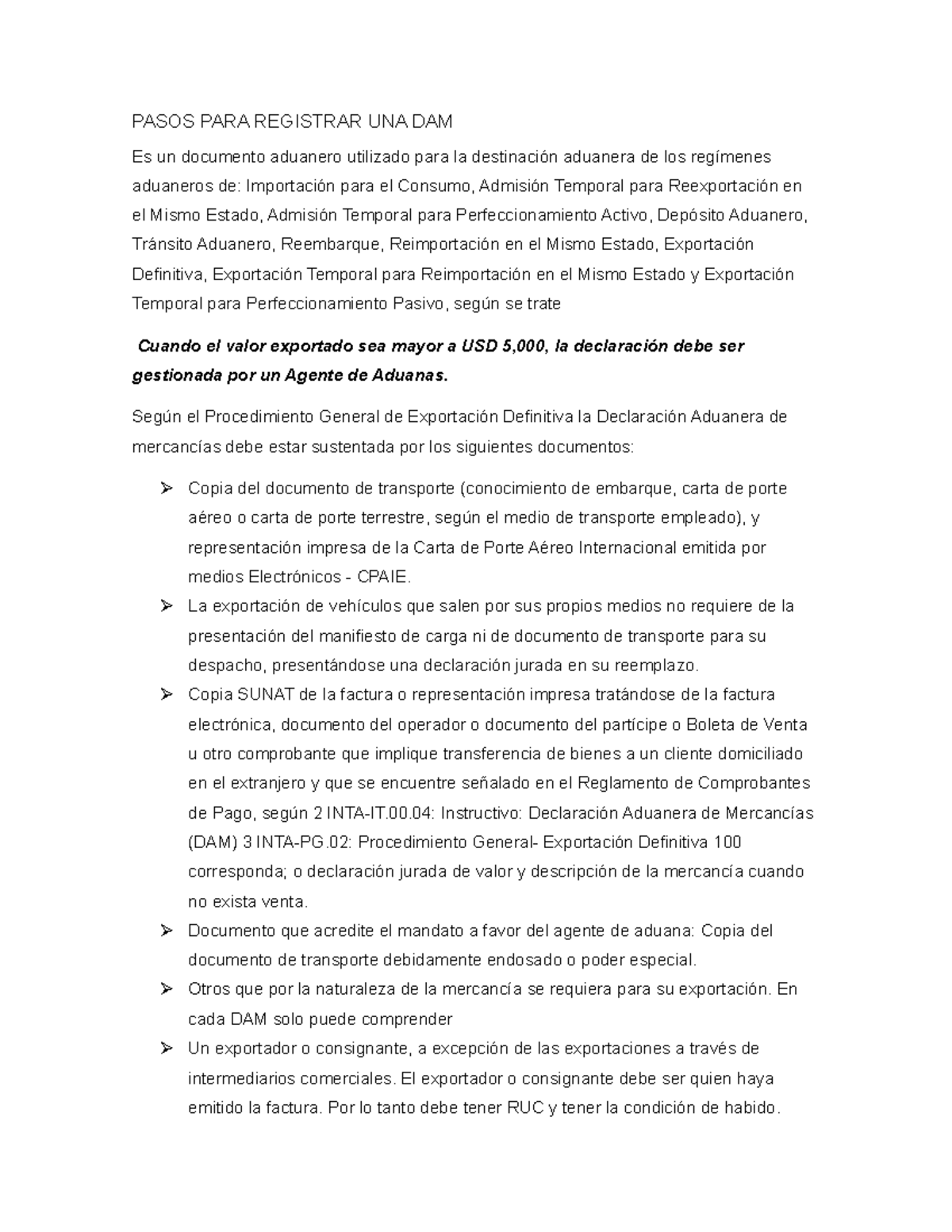 Pasos PARA Registrar UNA DAM - PASOS PARA REGISTRAR UNA DAM Es un ...