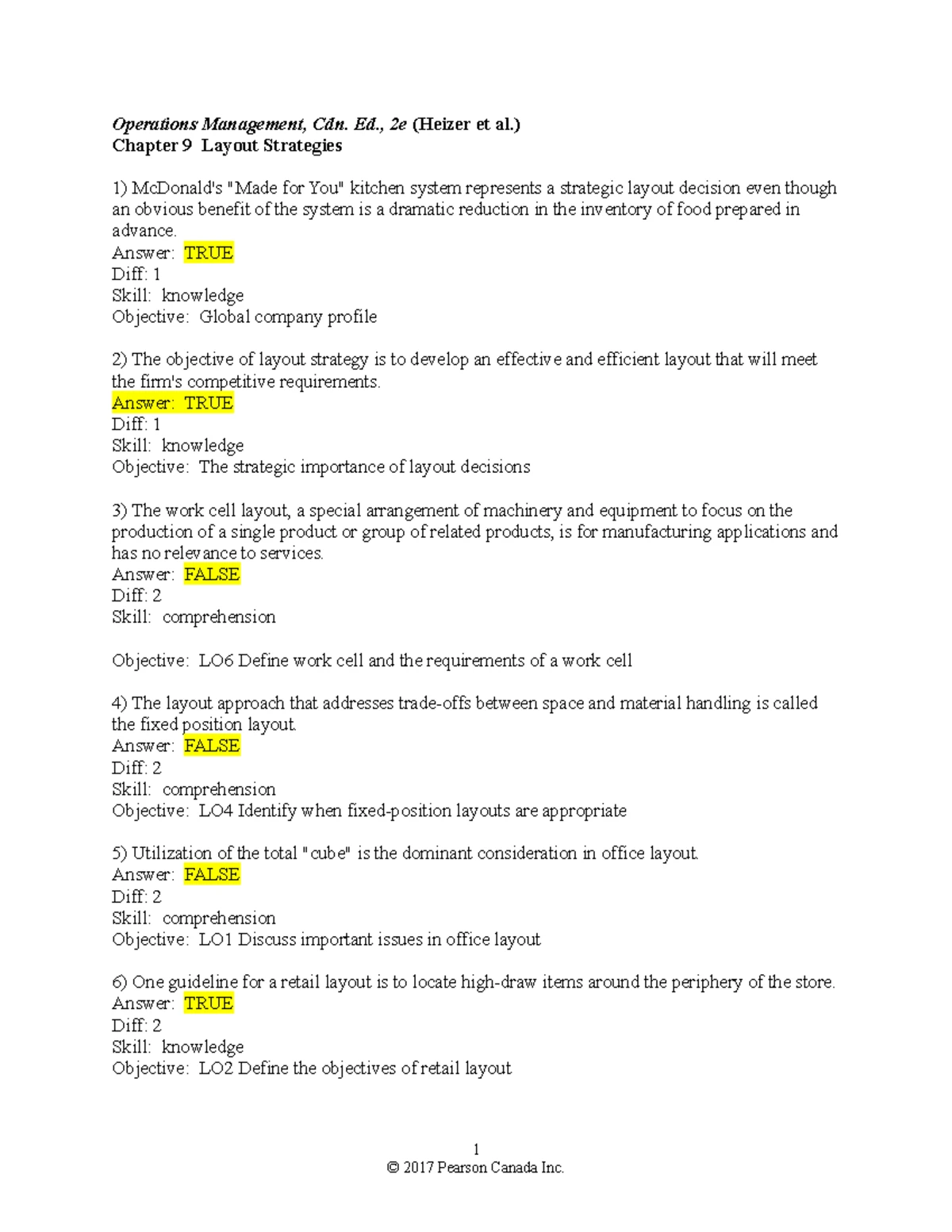 Chapter 9 - Operations Management, Cdn. Ed., 2e (Heizer et al.) Chapter ...