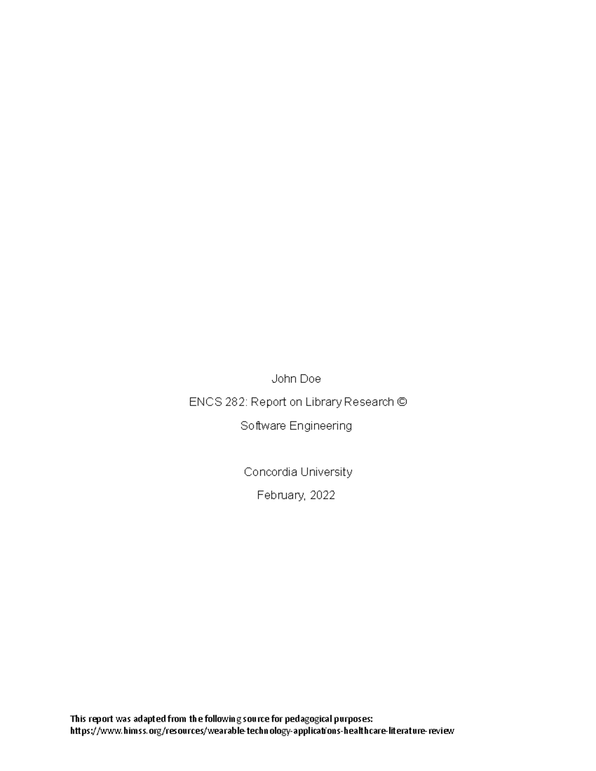 ENCS 282: Literature Review on Wearable Tech in Healthcare - Studocu