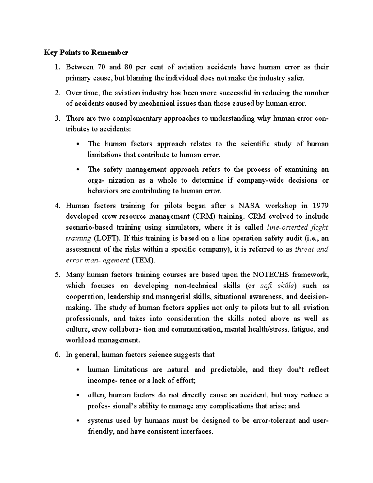Human Factors in Aviation Safety: Key Insights and Training Approaches ...