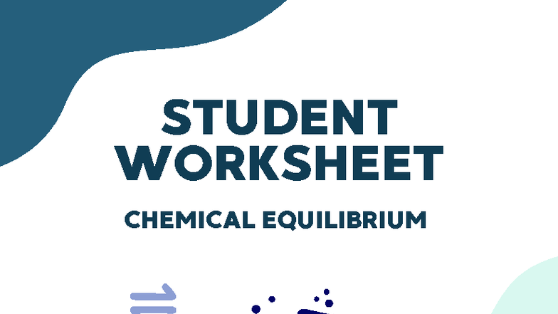Chemical Equilibrium Worksheet - Group Activity XI Phase F - Studocu