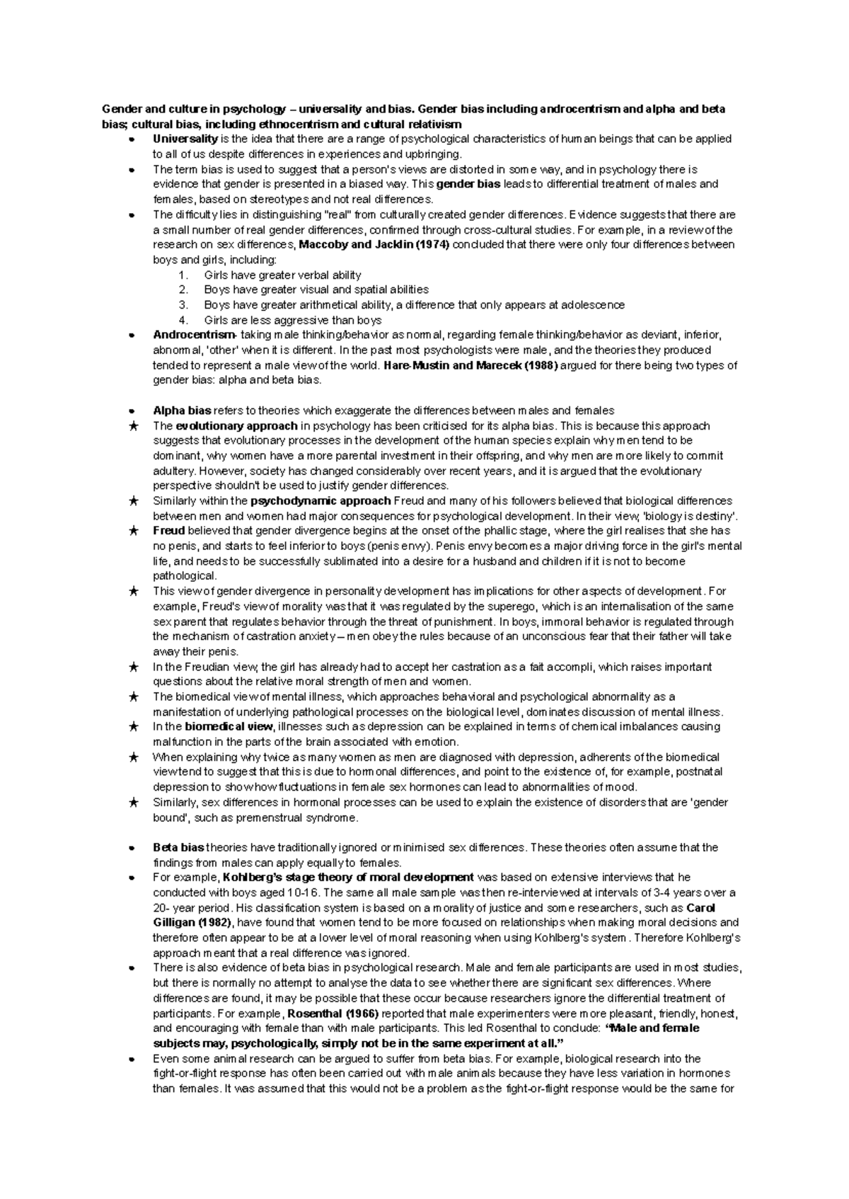 8. Issues and Debates in Psychology A Level: Gender and Cultural Bias ...