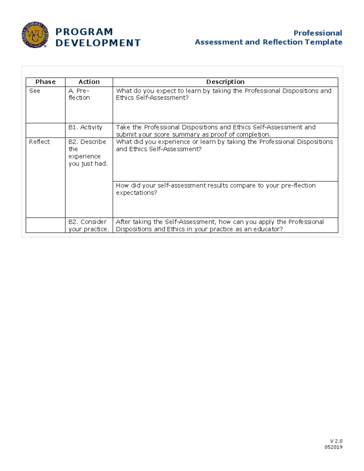Task 1 Supporting Document Professional Dispositions and Ethics Self ...