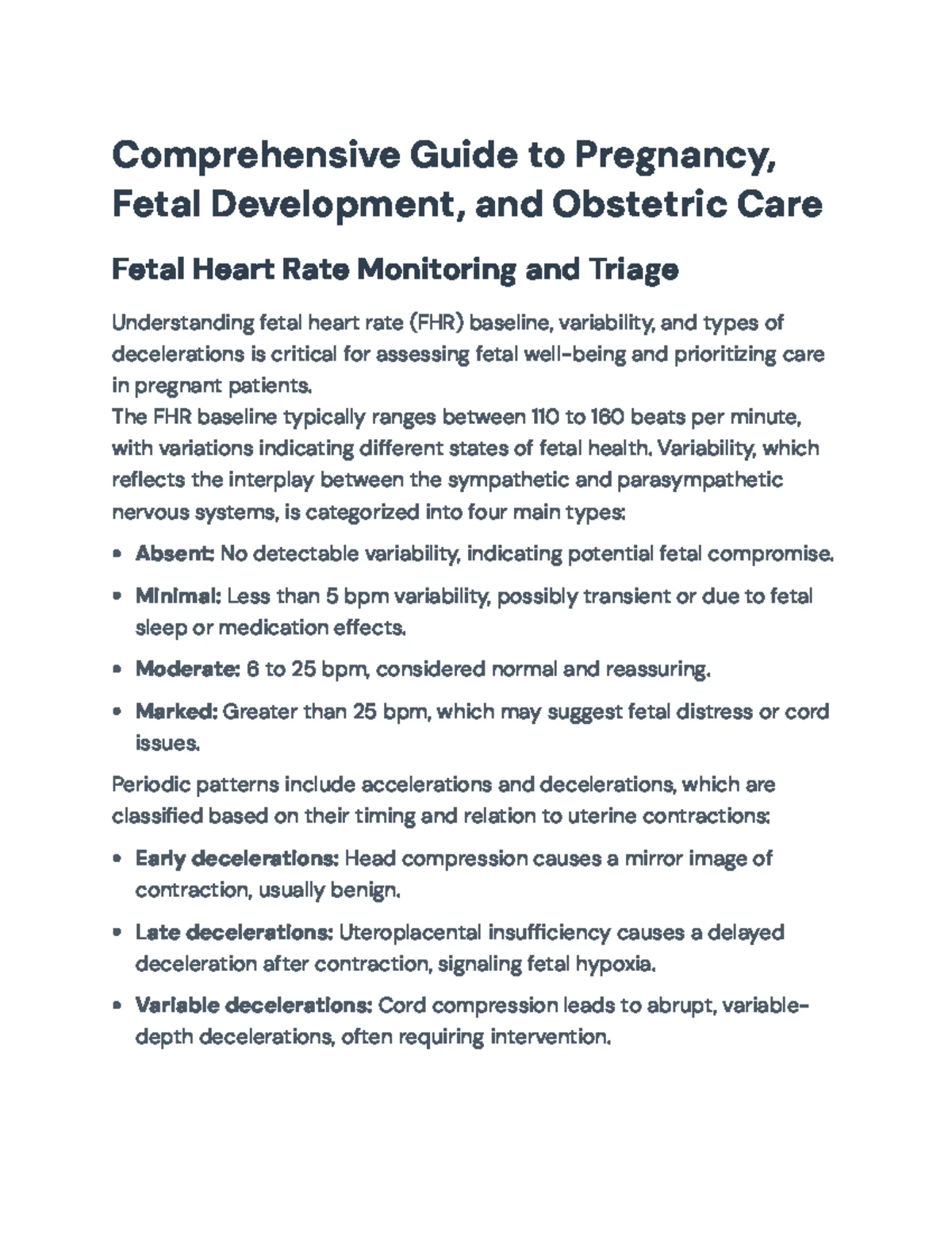 Comprehensive Guide to Obstetric Assessment & Maternal-Fetal Care (OB ...