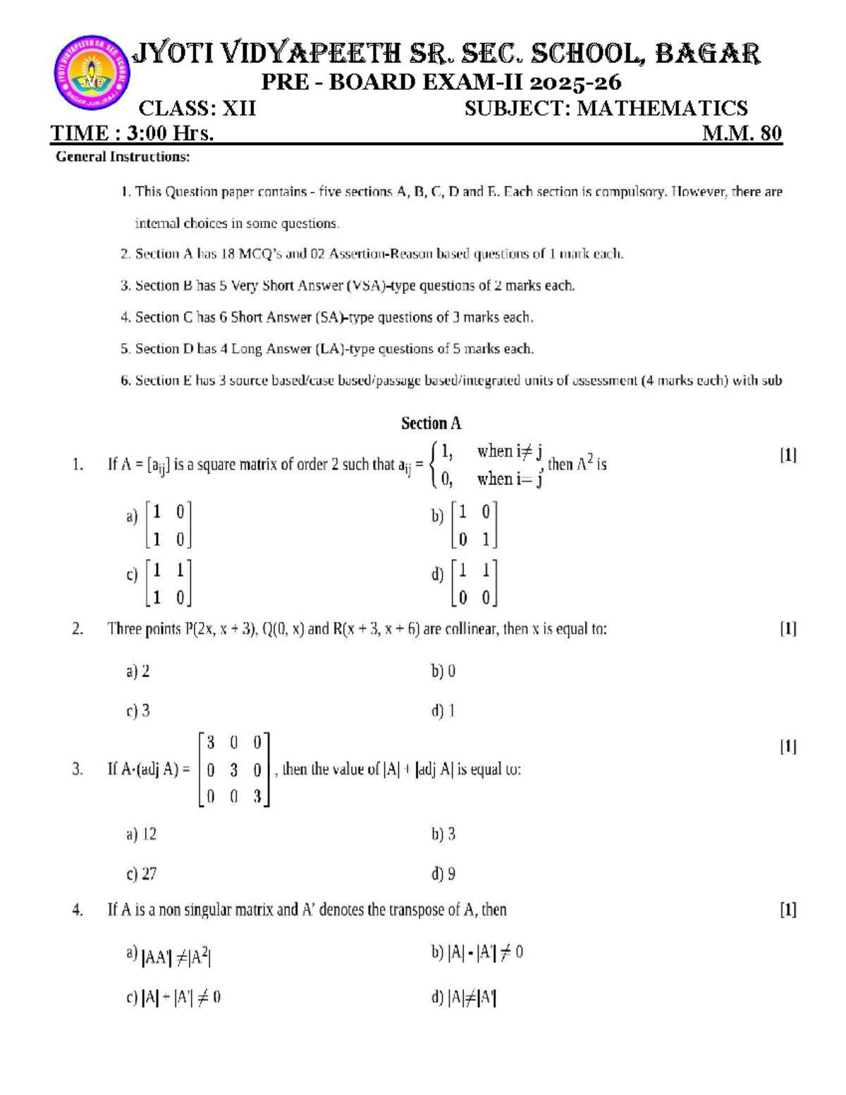Maths - Practical paper - Maths Class 12 - JYOTI VIDYAPEETH SR. SEC ...