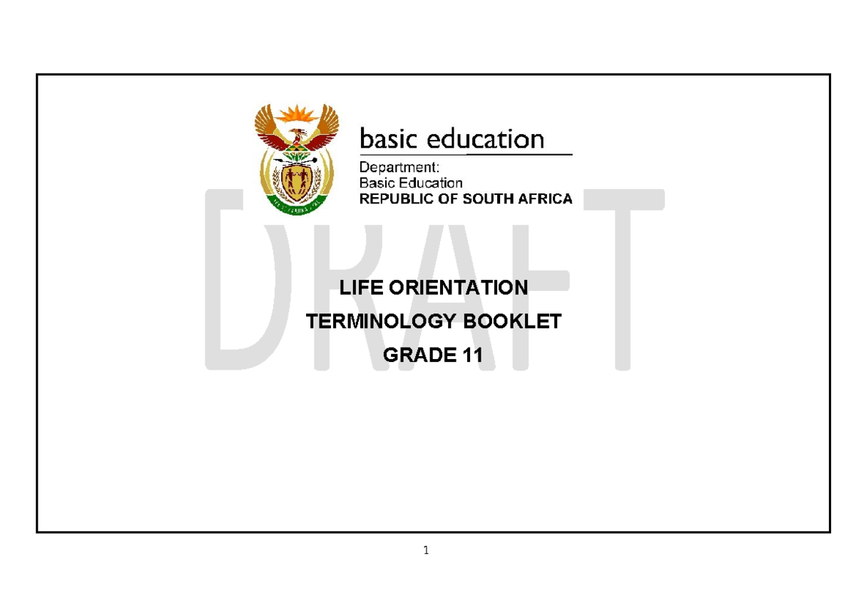 Gr 11 Life Orientation Terminology Notes: Development of Self & Society ...