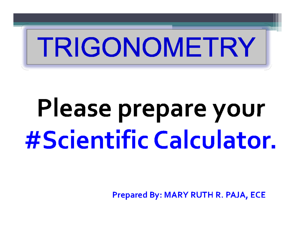Trigonometry Basics: Degrees, Radians & Coterminal Angles (ECE) - Studocu