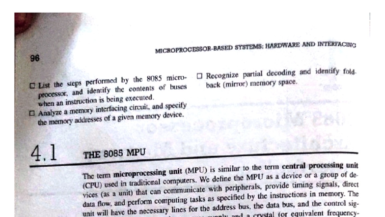 8085 MICROPROCESSOR: ARCHITECTURE & MEMORY INTERFACING NOTES - Studocu