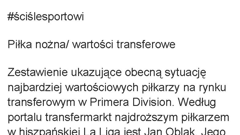 WNPi D: Analiza wartości transferowych piłkarzy w La Liga - Studocu