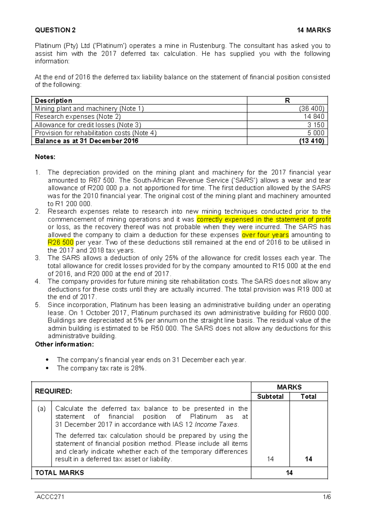 ST+2+2018 Eng - Accounting Deferred Tax Calculation Notes - Studocu