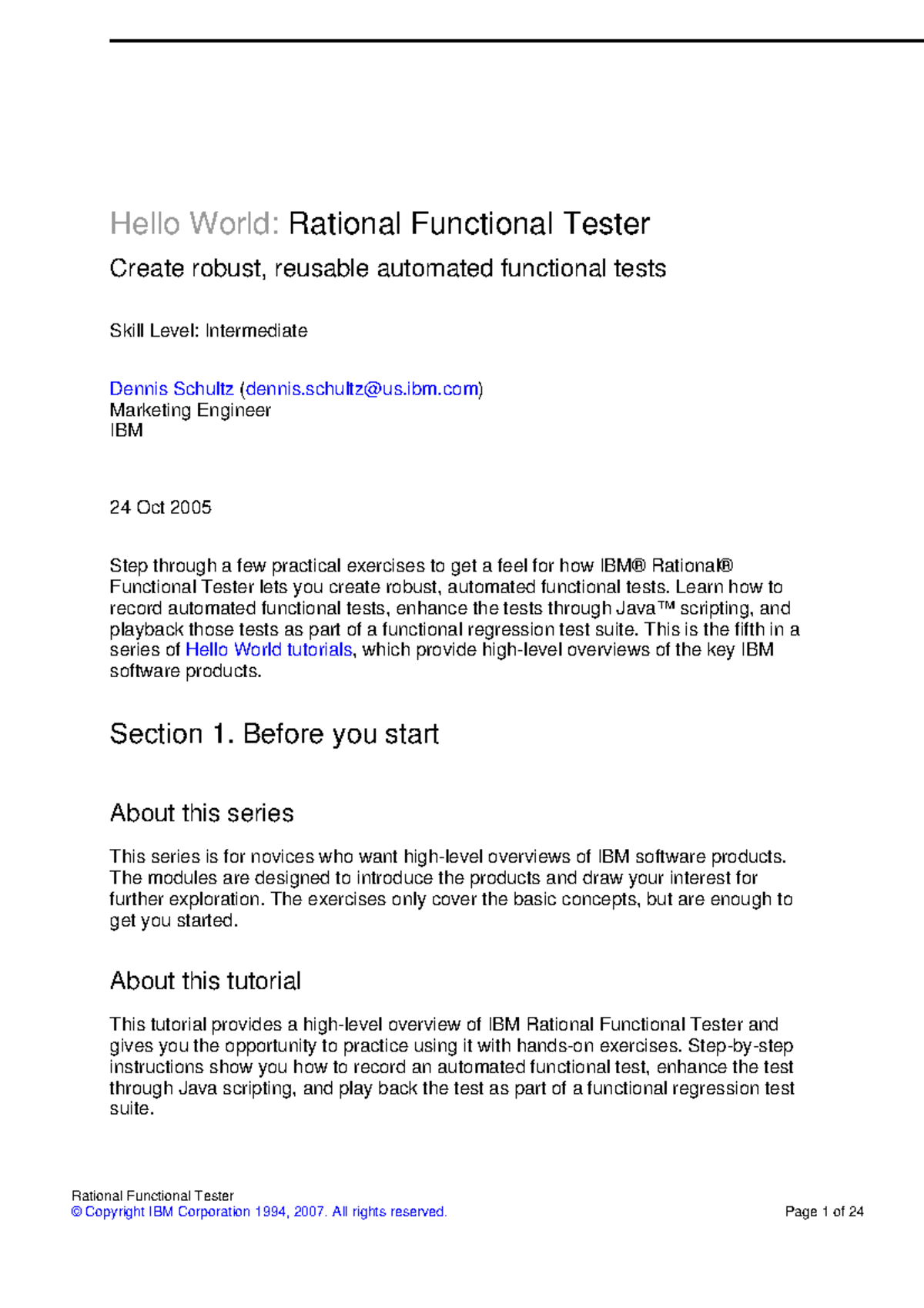Ibm Rft Tutorial Hello World Rational Functional Tester Create Robust Reusable Automated