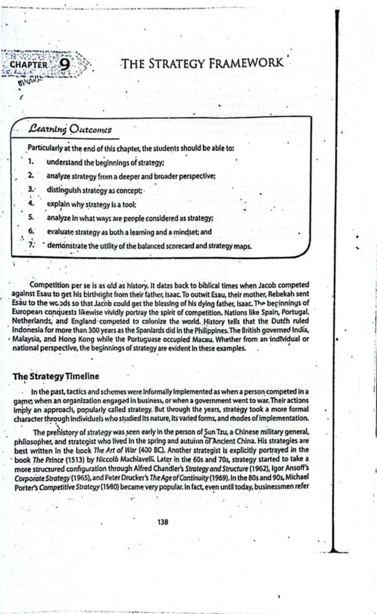 CBME- Chapter 9 - The Strategy Framework and Learning Outcomes - Studocu