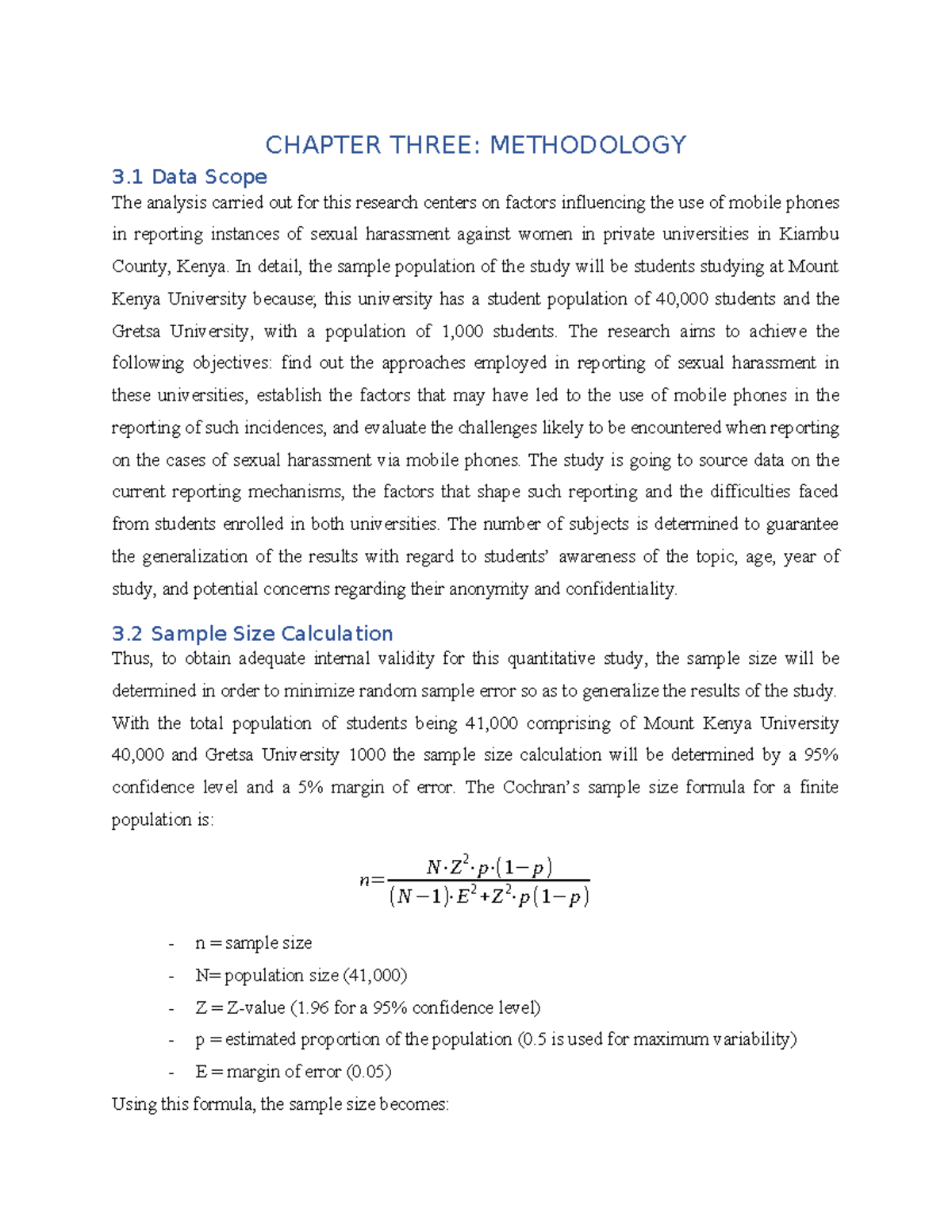 C3 - Methodology Chapter for Mobile Phone Reporting Study - Studocu
