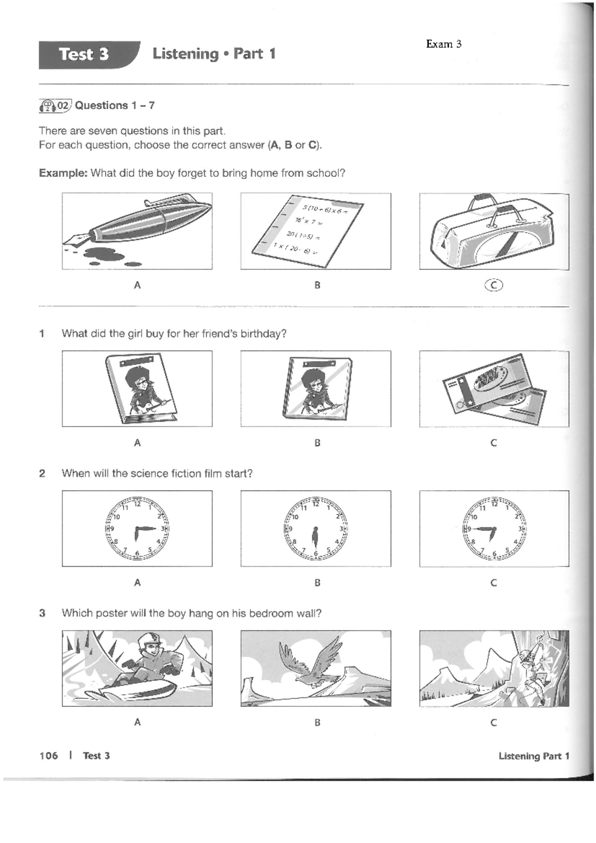 L3 - Listening Exam 3: Test 3 Listening Part 1-4 Guide - Studocu