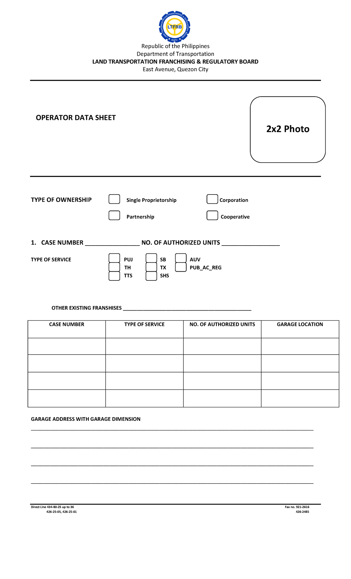 TNVS-Reqt Operator-Data-Sheet-2018 - Republic of the Philippines ...