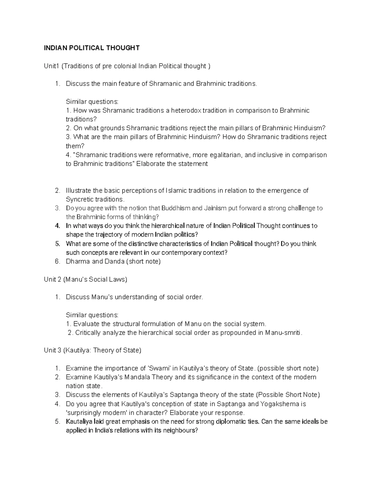 Pyqps IPT - indian political thought previous year question papers ...