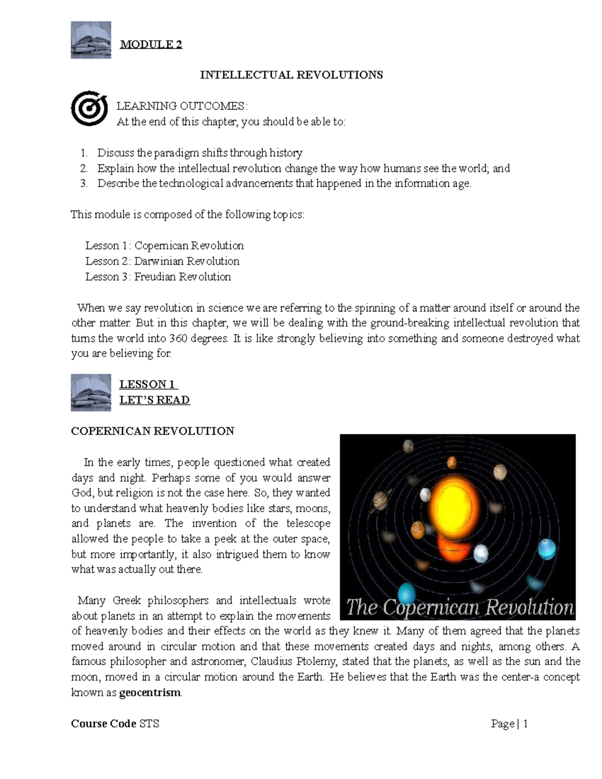 Handout Introduction to STS - Science, Technology and Society Introduction to Science ...