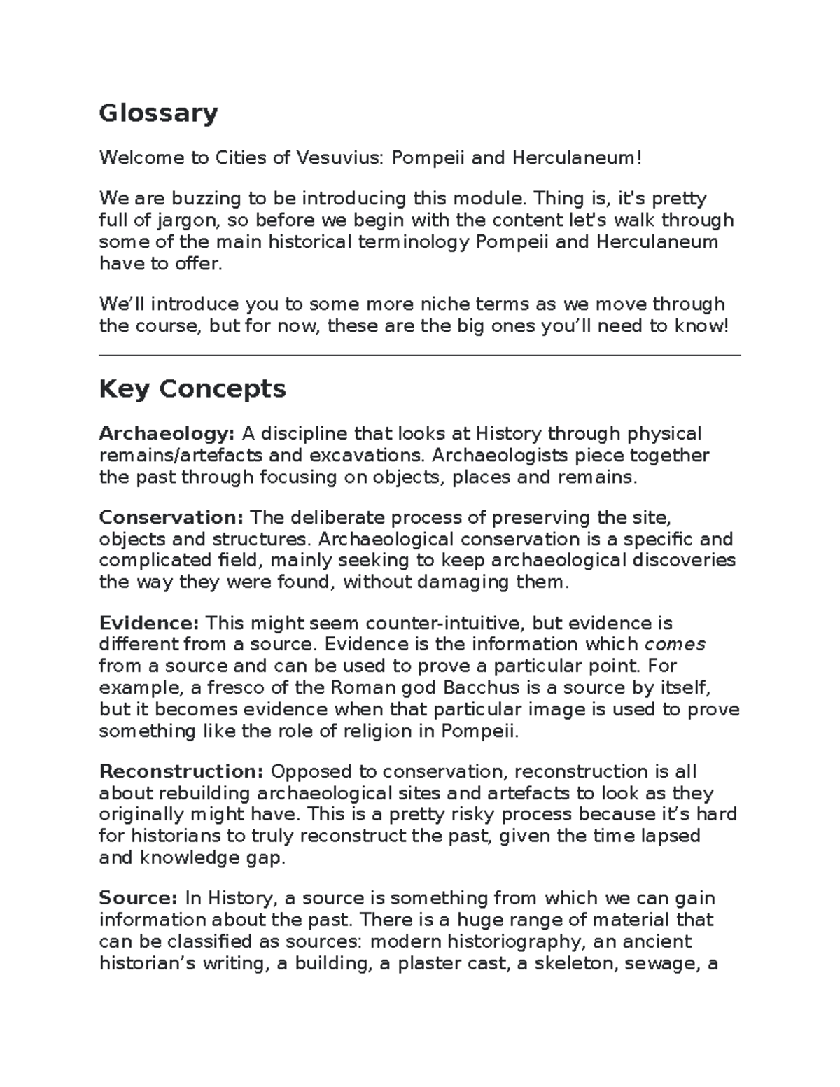 Cities of Vesuvius: Key Terms & Concepts for Pompeii & Herculaneum ...