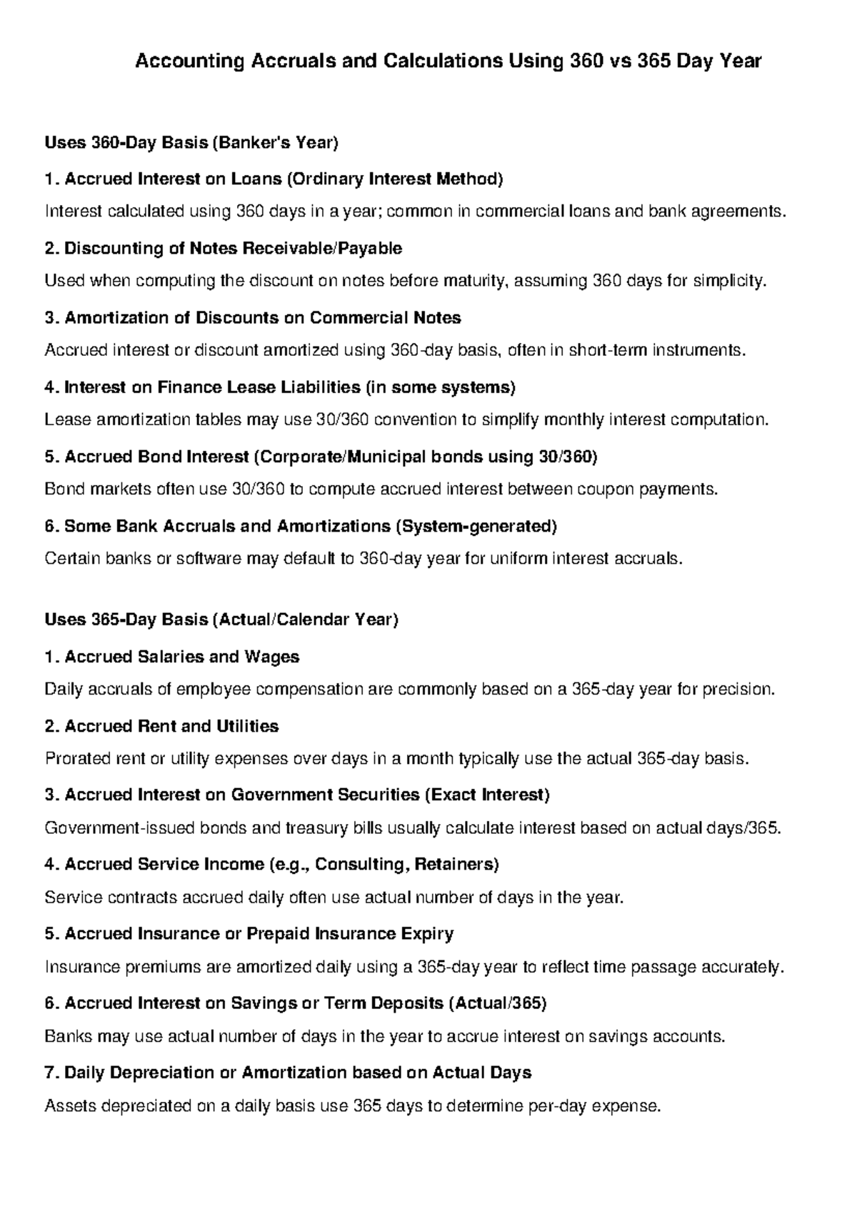 Accounting Accruals: 360 vs 365 Day Year Explained - Studocu