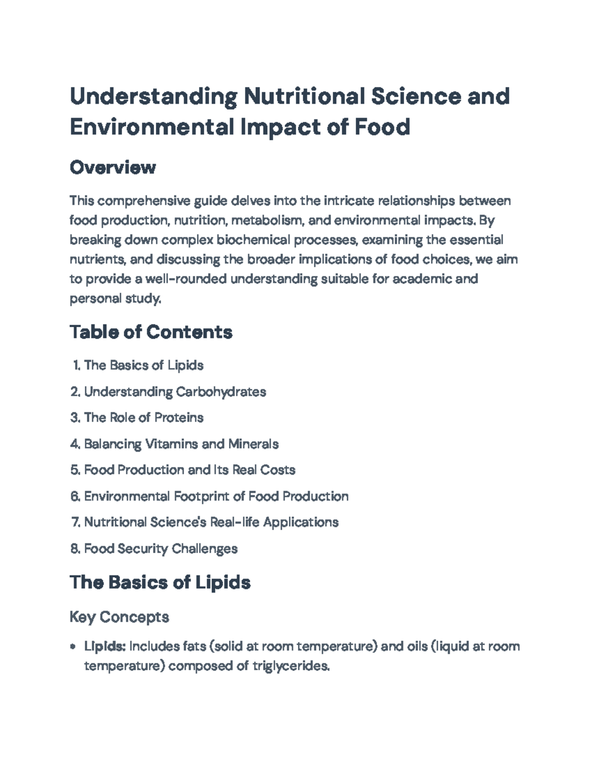 Understanding Nutritional Science & Environmental Impact of Food ...