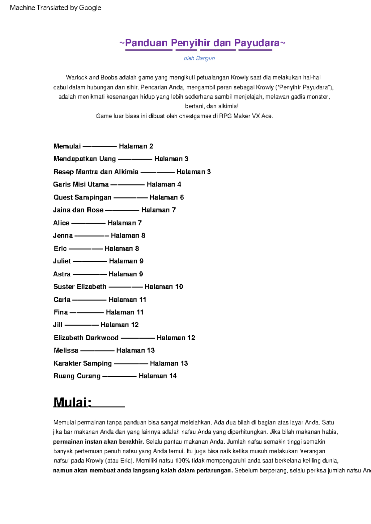 Panduan Lengkap Warlock and Boobs v0.333.1 oleh Wake - Studocu