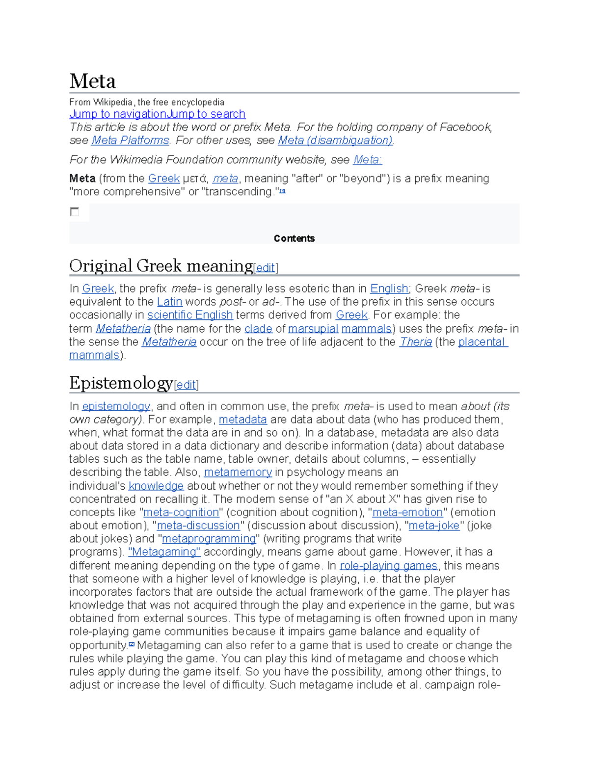 Understanding the Prefix 'Meta': An In-Depth Exploration - Studocu