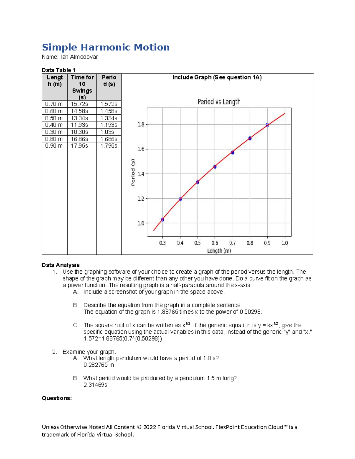 Worksheet 05 01 v3 - Lab on Simple Harmonic Motion Analysis - Studocu